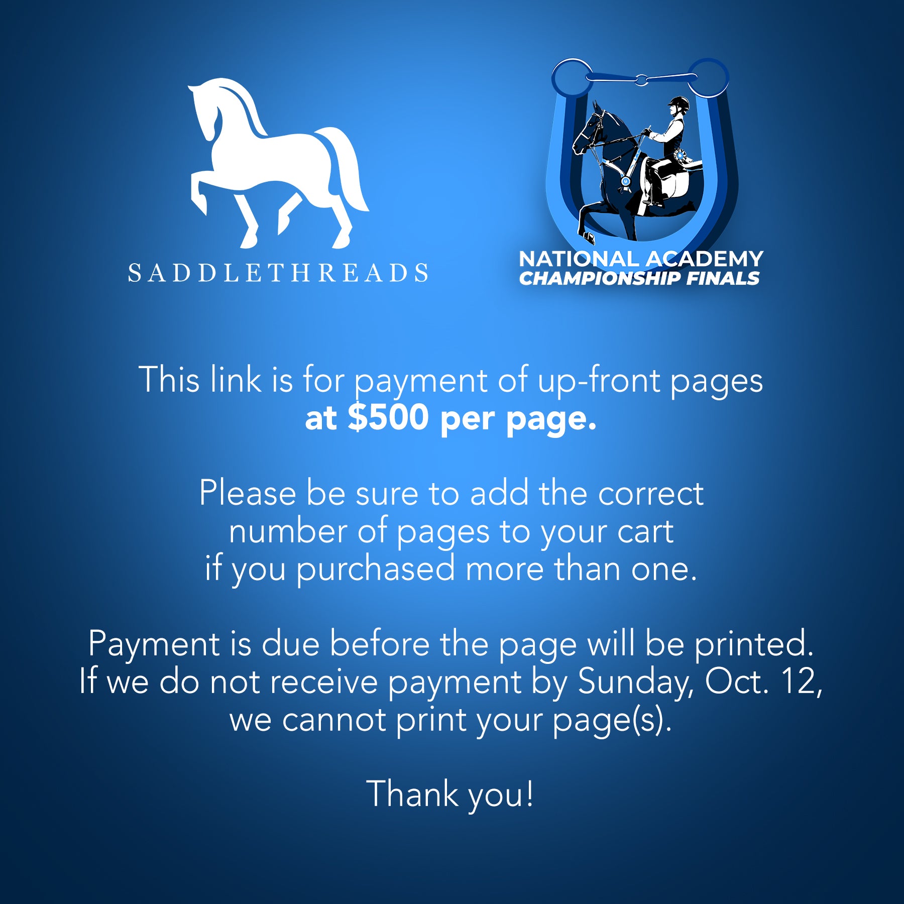 NACF Official Program - Up Front Page – Saddlethreads